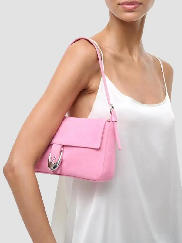 Staud Harlow Suede Shoulder Bag - Orchid
