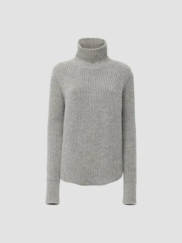 CALLAS MILANO Barrie Long Sleeve Turtleneck Ribbed Sweater - Grey