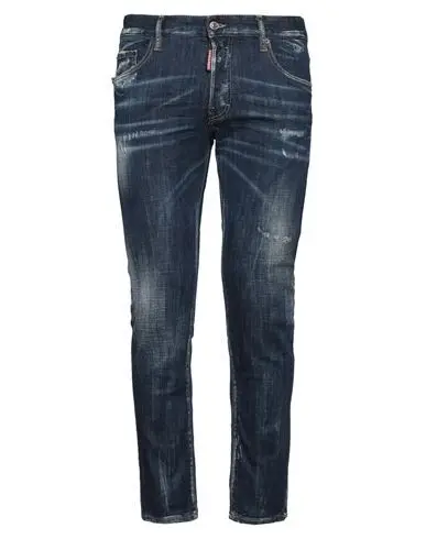 Dsquared2 Denim Jeans With Leather Trims