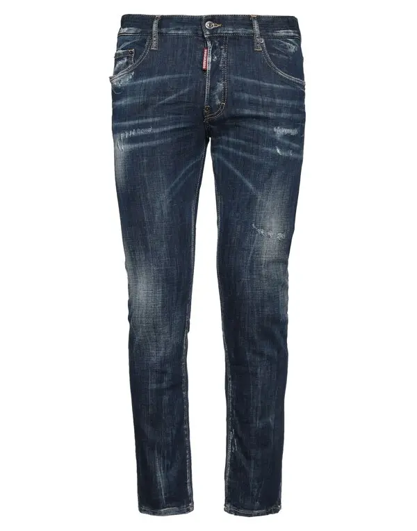 Dsquared2 Denim Jeans With Leather Trims
