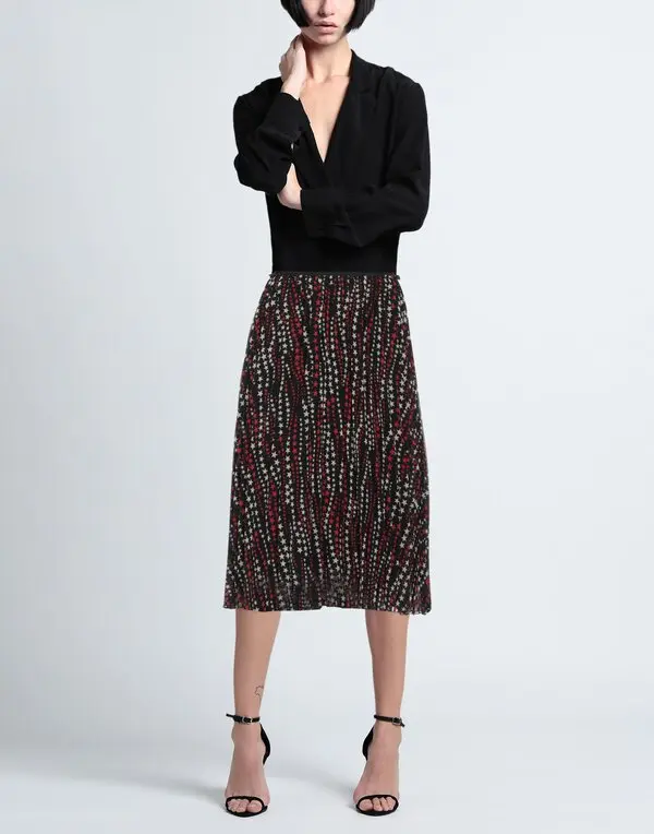 Red Valentino Printed Pleated Midi Skirt