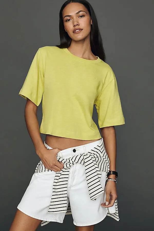 Maeve Corey Short-sleeve Boxy T-shirt - Chartreuse