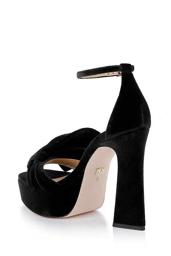 Badgley Mischka Alora Velvet Platform Heels - Black