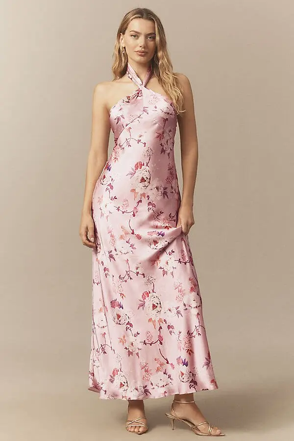 chinese dress ladies Open-Back Classic Long Prom Dress with Halter Royal / 14