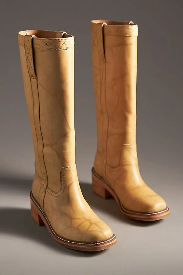Frye Kate Pull-on Leather Boots - Banana - Earthquake Leather