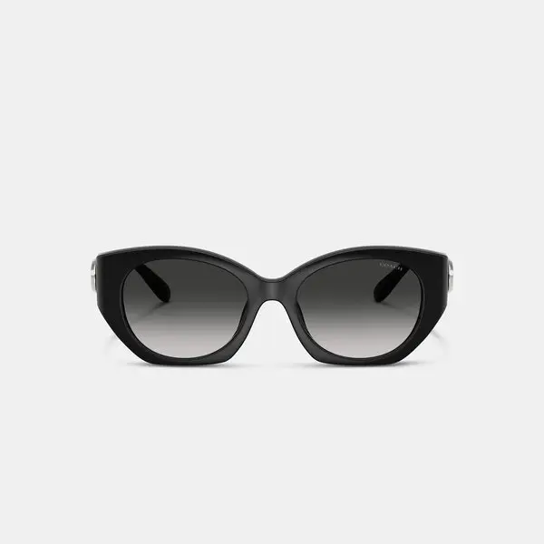 COACH Maxi Sculpted C Oval Sunglasses - Black