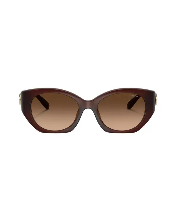 COACH Maxi Sculpted C Oval Sunglasses - Brown Gradient