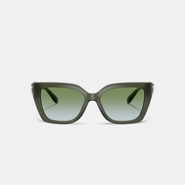 COACH Sculpted C Square Cat Eye Sunglasses - Green Gradient