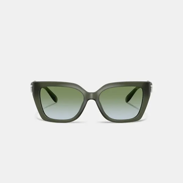 COACH Sculpted C Square Cat Eye Sunglasses - Green Gradient