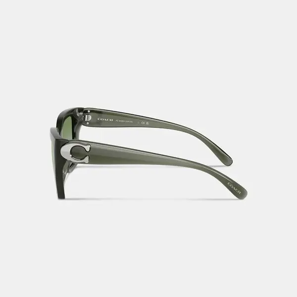 COACH Sculpted C Square Cat Eye Sunglasses - Green Gradient
