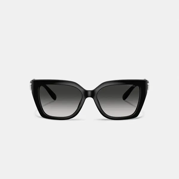 COACH Full Fit Maxi Sculpted C Square Cat Eye Sunglasses - Black
