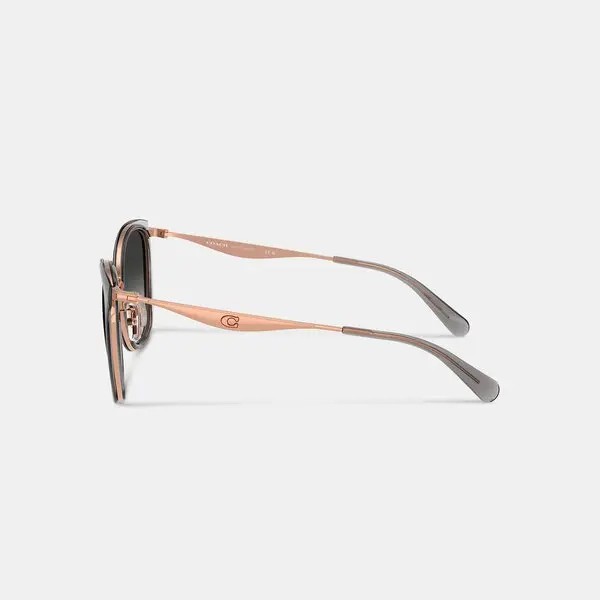 COACH C Hardware Cat Eye Sunglasses - Rose Gold/black