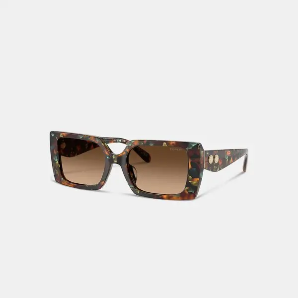 COACH Rivet Oversized Square Sunglasses - Brown Gradient