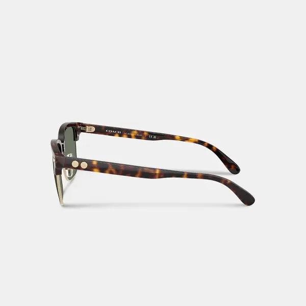 COACH Rivet Retro Sunglasses - Dark Tortoise