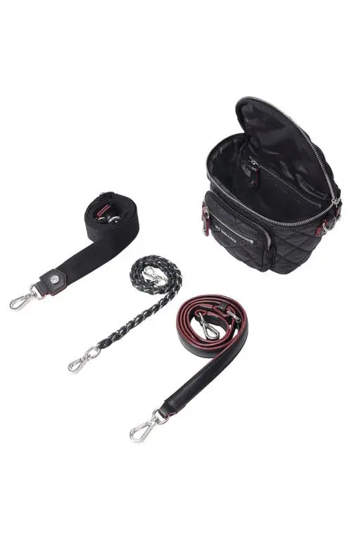 Mz Wallace Micro Crosby Diamond Quilted Nylon Sling Bag - Black