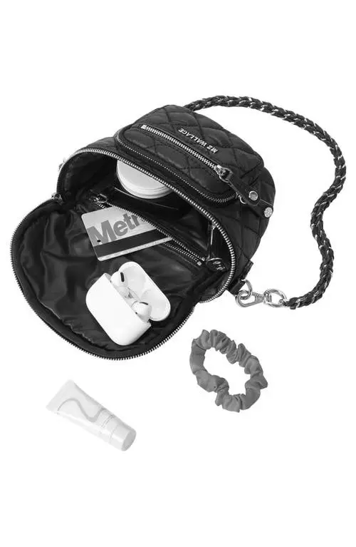 Mz Wallace Micro Crosby Diamond Quilted Nylon Sling Bag - Black