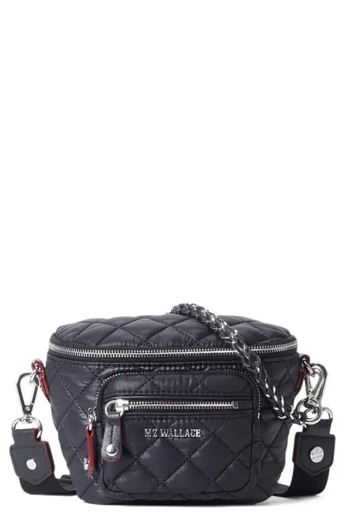 Mz Wallace Micro Crosby Diamond Quilted Nylon Sling Bag - Black