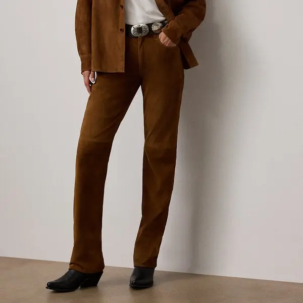 Ralph Lauren Scottie Lamb-suede Pant - Cognac