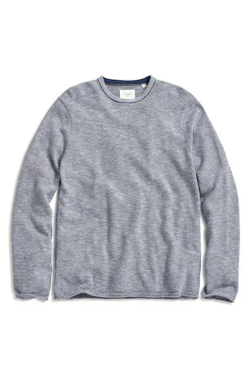 Billy Reid Tuck Stripe Crewneck Sweater - Dark Denim