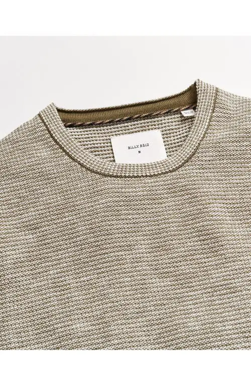 Billy Reid Tuck Stripe Crewneck Sweater - Moss Green