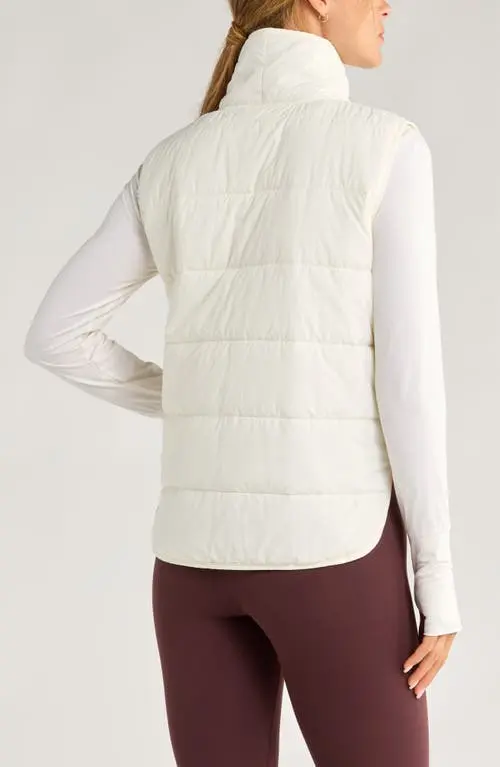 Zella Packable Quilted Vest - Ivory Egret