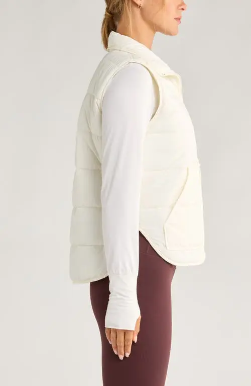 Zella Packable Quilted Vest - Ivory Egret