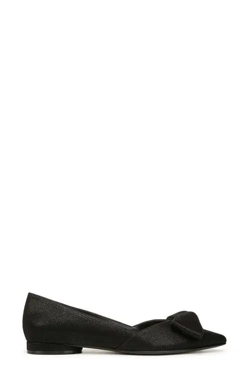 Naturalizer Havana Bow Pointed Toe Flat - Black