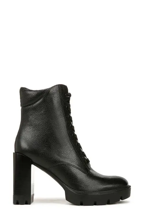 Naturalizer Prewitt Leather Lace-up Platform Bootie - Black