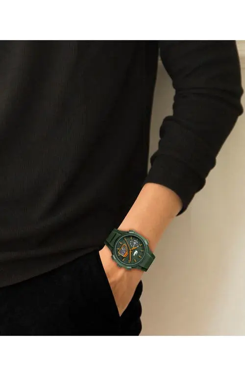 Lacoste Lc33 Silicone Strap Watch - Khaki