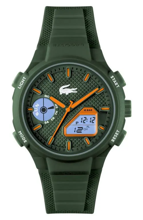 Lacoste Lc33 Silicone Strap Watch - Khaki