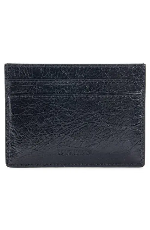 Balenciaga Le City Crackled Leather Card Case - Black