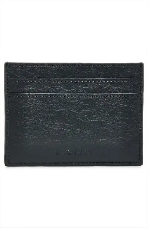 Balenciaga Le City Crackled Leather Card Case - Volcanic Rock