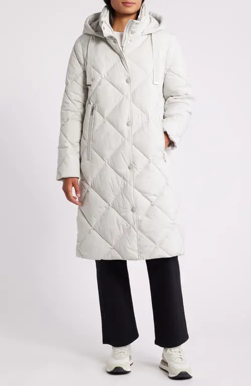 Sam Edelman Hooded Quilted Coat - Soft Silve