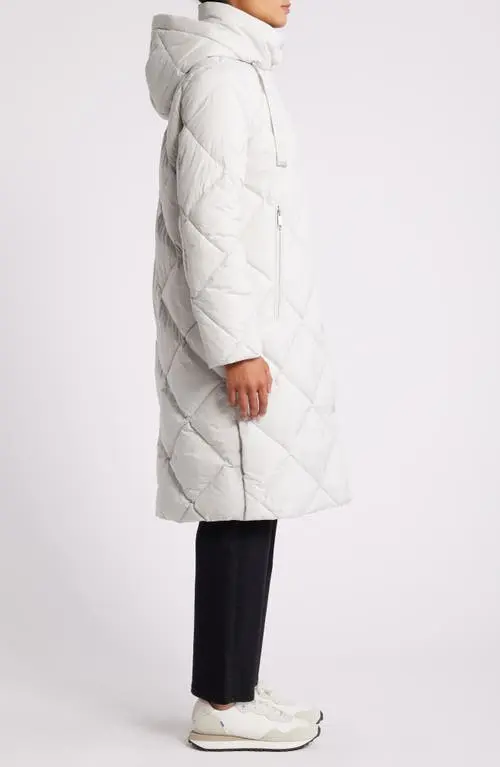 Sam Edelman Hooded Quilted Coat - Soft Silve