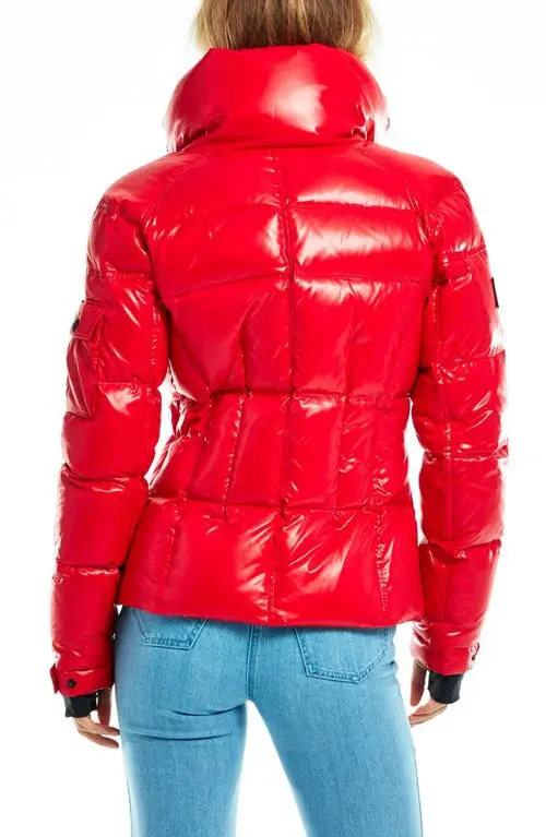 Sam. Freestyle Water Resistant Down Puffer Coat - Cherry
