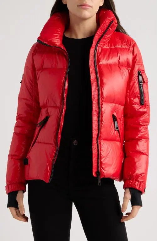 Sam. Freestyle Water Resistant Down Puffer Coat - Cherry