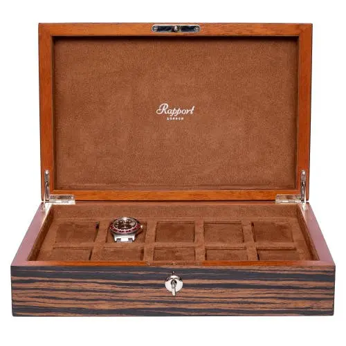 RAPPORT LONDON Heritage Ten Watch Box - Macassar