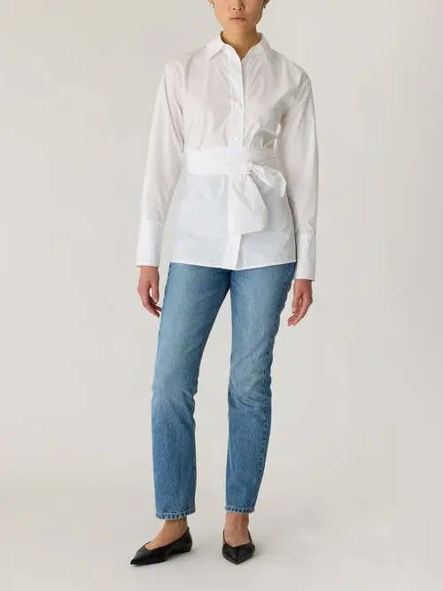 Rebecca Taylor Poplin Wrap Blouse