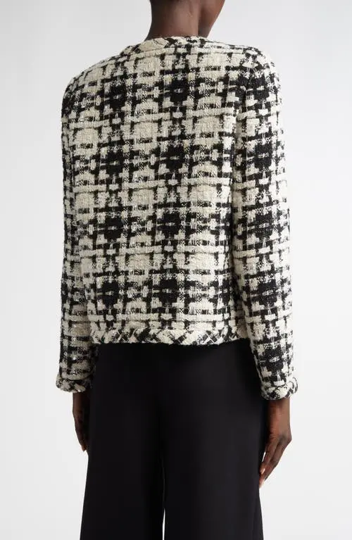 St. John Metallic Wool-blend Tweed Jacket