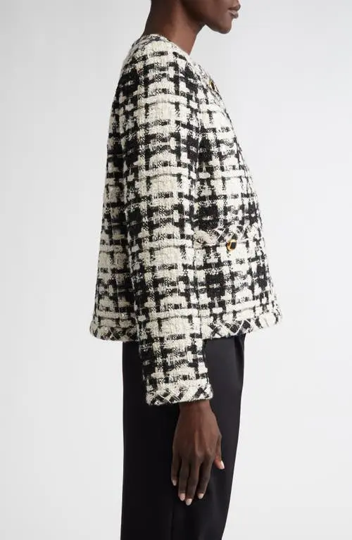 St. John Metallic Wool-blend Tweed Jacket