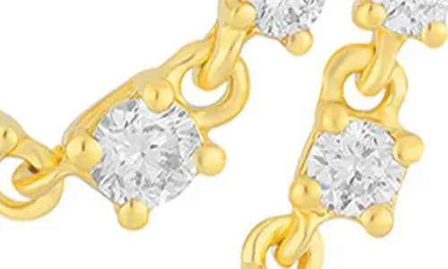 Ef Collection Diamond Chain Double Stud Earrings