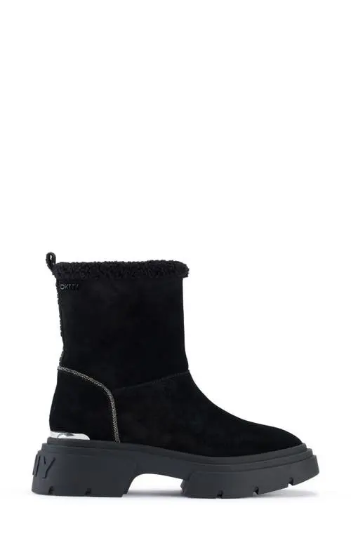 Dkny Frankie Faux Shearling Lug Sole Bootie