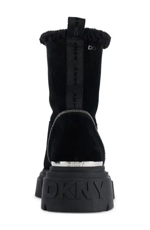 Dkny Frankie Faux Shearling Lug Sole Bootie