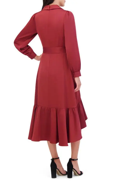 vince camuto satin faux-wrap dress Satin Faux-Wrap Dress