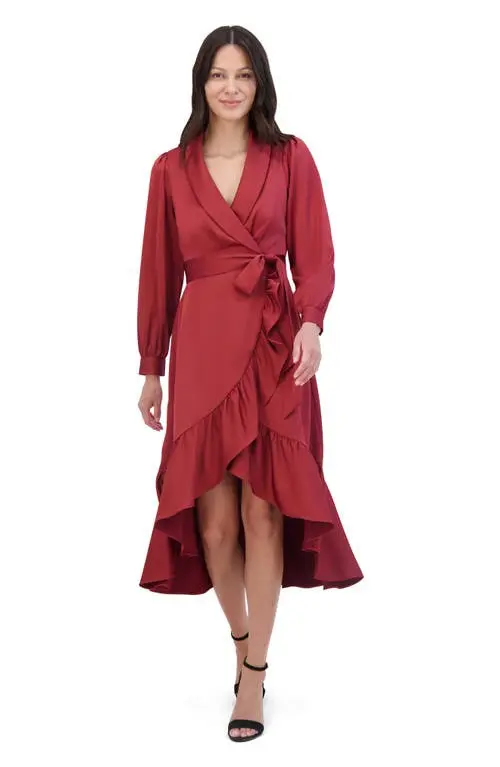 vince camuto satin wrap dress Elegant Plus Size Satin Wrap Dress Wrap Dress Vince Camuto Plus Size Formal Dresses  Vince Camuto