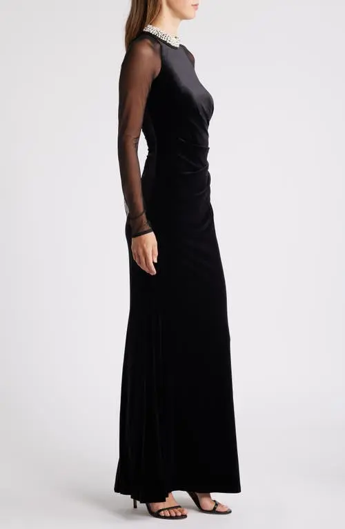 eliza j green velvet dress Velvet Long Sleeve Corset Mini Dress in Emerald Green - 4 main image 1