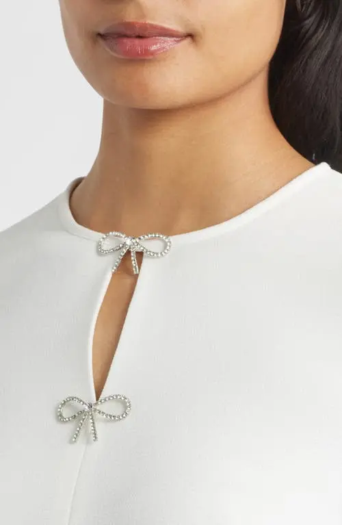 Eliza J Bow Embellished A-line Dress