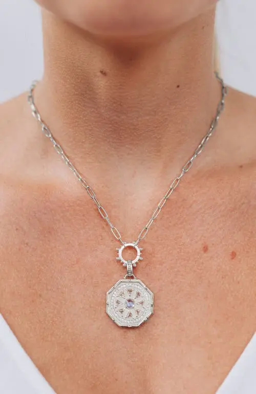 Anzie Deco Moonstone Medallion Pendant Necklace