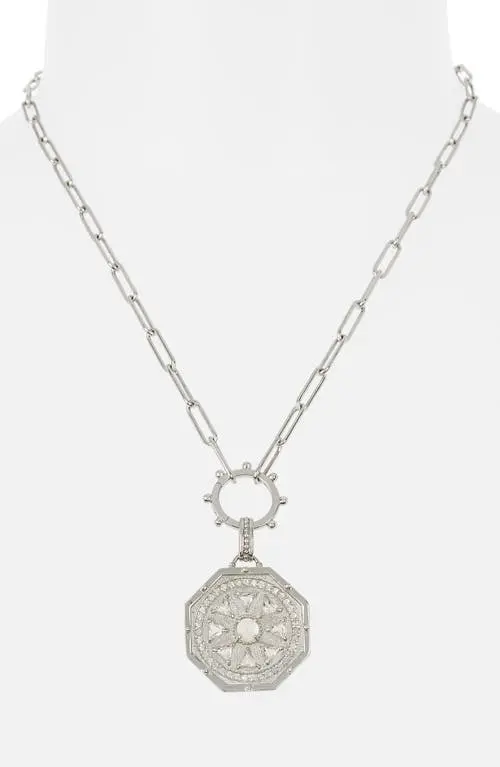 Anzie Deco Moonstone Medallion Pendant Necklace