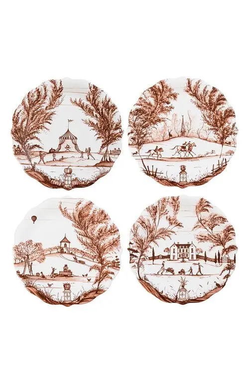 JULISKA Country Estate Harvest Set Of 4 Party Plates - Sepia